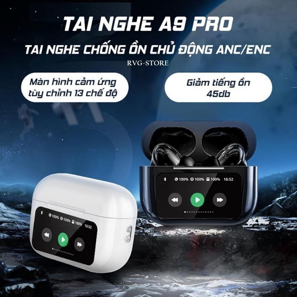 Tai Nghe Bluetooth A9 Pro ANC/ENC Màn Hình LCD cao cấp, Tai nghe giảm ...