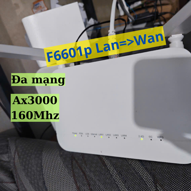 (Lan1 là Wan) Modem wifi 6 ZTE F6601P, AX3000, đã tẩy trắng logo, làm ...
