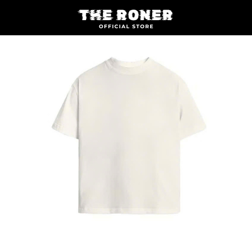 Áo thun trơn OVERSIZE kem nhạt THE RONER 100% Cotton 230gsm Local Brand Unisex | Shopee Việt Nam