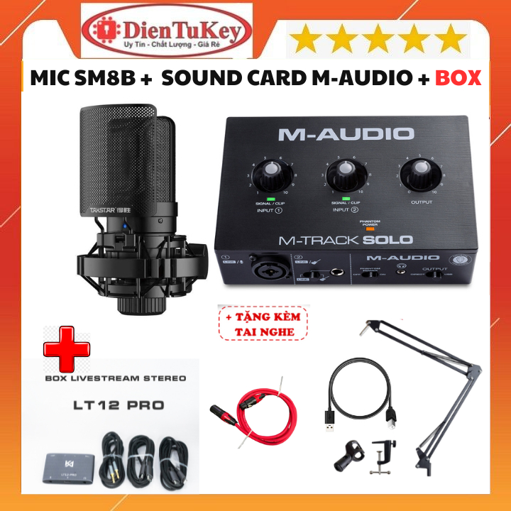 Mic Thu Âm | Micro Livestream Sound Card M-AUDIO M-TRACK SOLO Mic ...