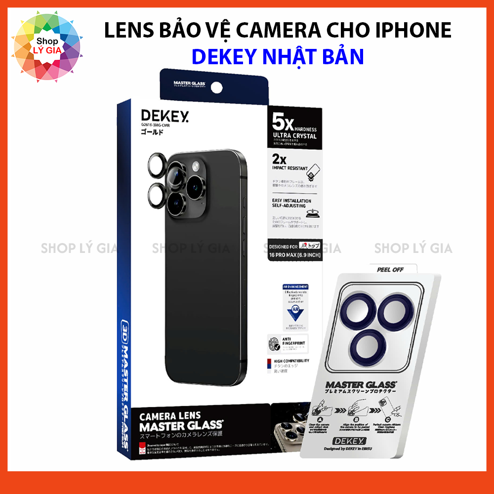 Lens Dekey Nhật Bản bảo vệ camera cho iPhone 16 Pro Max / 16 Plus / 15 ...
