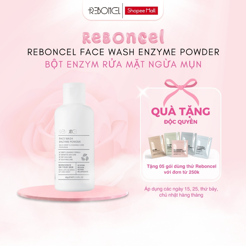 Bột enzym rửa mặt ngừa mụn - Reboncel Face Wash Enzyme Powder - Hộp 60g ...