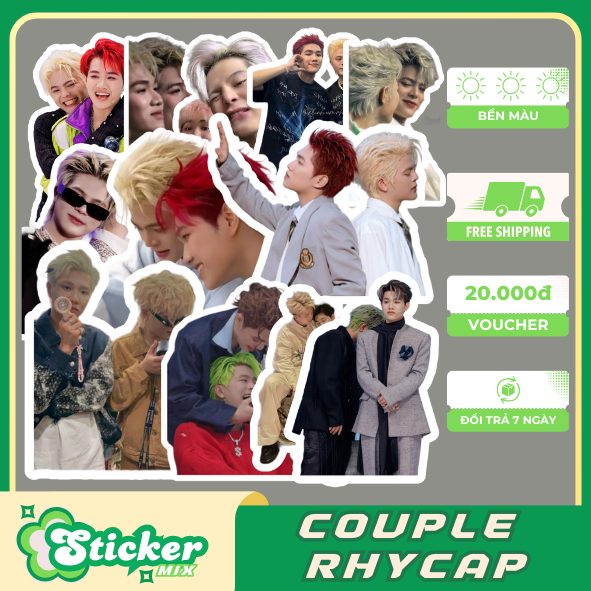 Bộ 50 Sticker Couple RHYCAP Captain và Rhyder ATSH trang trí mũ bảo ...