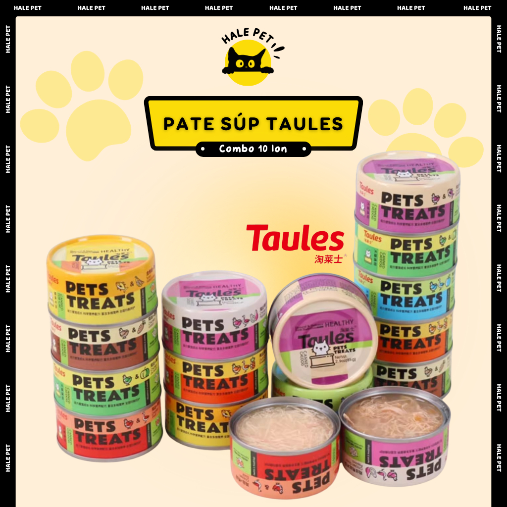 [COMBO 10 LON] Pate cho mèo Taules 85g - Mix trái cây, bổ sung vitamin ...