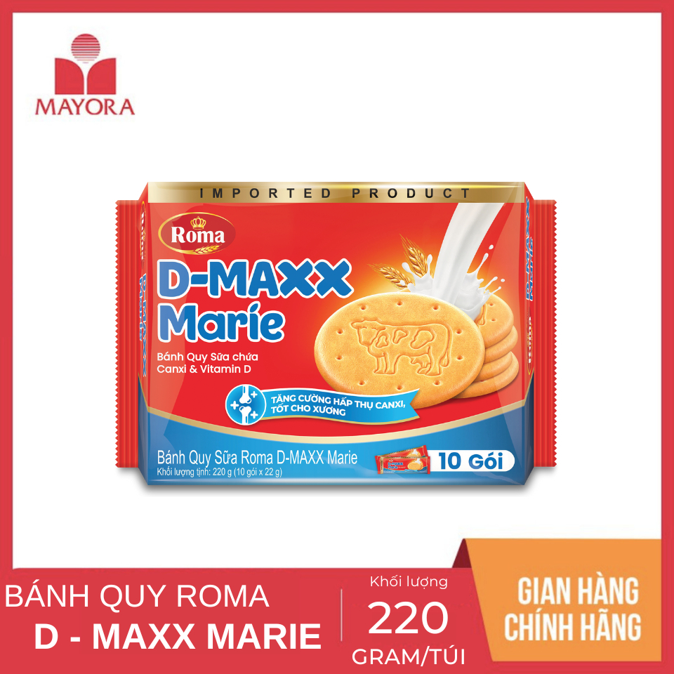 Bánh quy Roma D-MAXX Marie 220g (10 gói x 22g) | Shopee Việt Nam