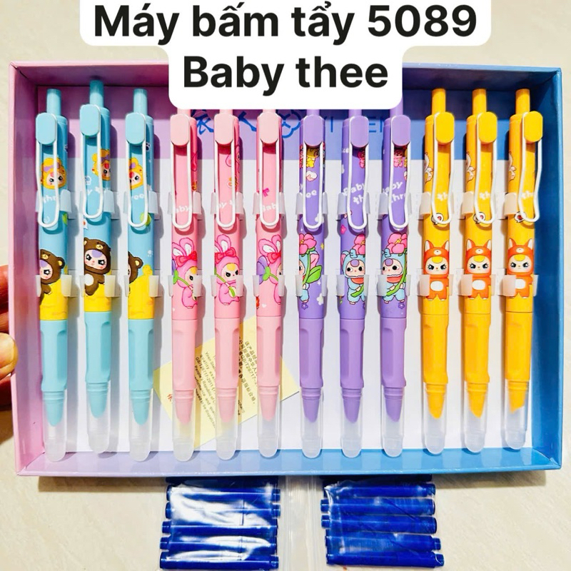 Hộp 12 Chiếc Bút Máy Bấm Tẩy Được Hình Na Tra-Baby three-Capybara ...