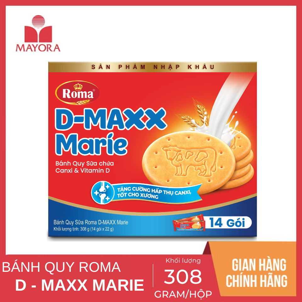 Bánh Quy Sữa Mới Mayora D-Maxx Marie - Hộp Giấy 308G (14 Gói X 22G ...