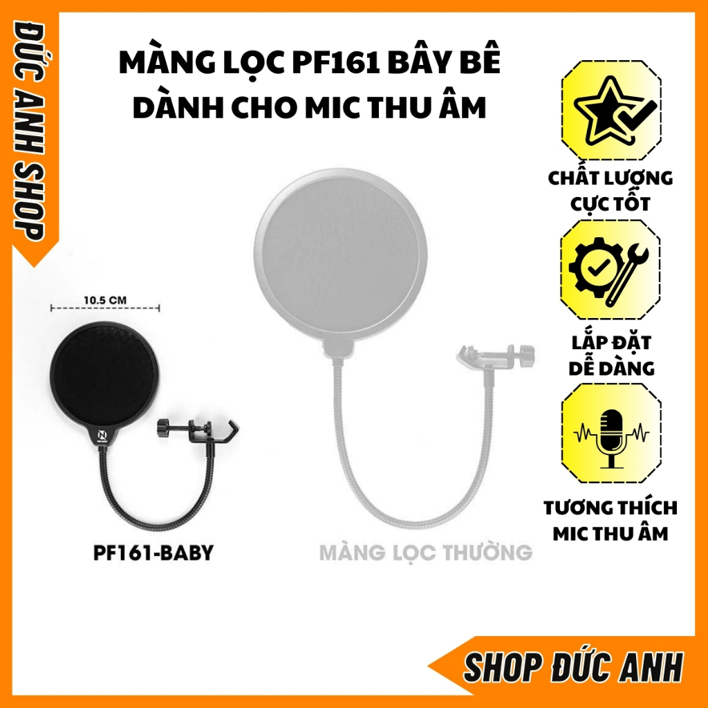Màng Lọc Âm NMC-AUDIO PF161-BABY Giảm Nhiễu Âm Thanh Chuyên Nghiệp, Phụ ...