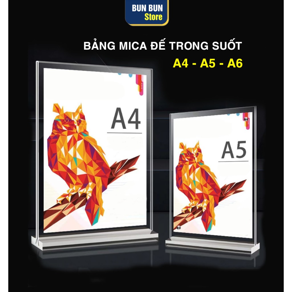 Bảng mica A4, A5, A6, Bảng mica để bàn, Chất liệu mica trong suốt - Mica loại 1, dầy chắc chắn ...