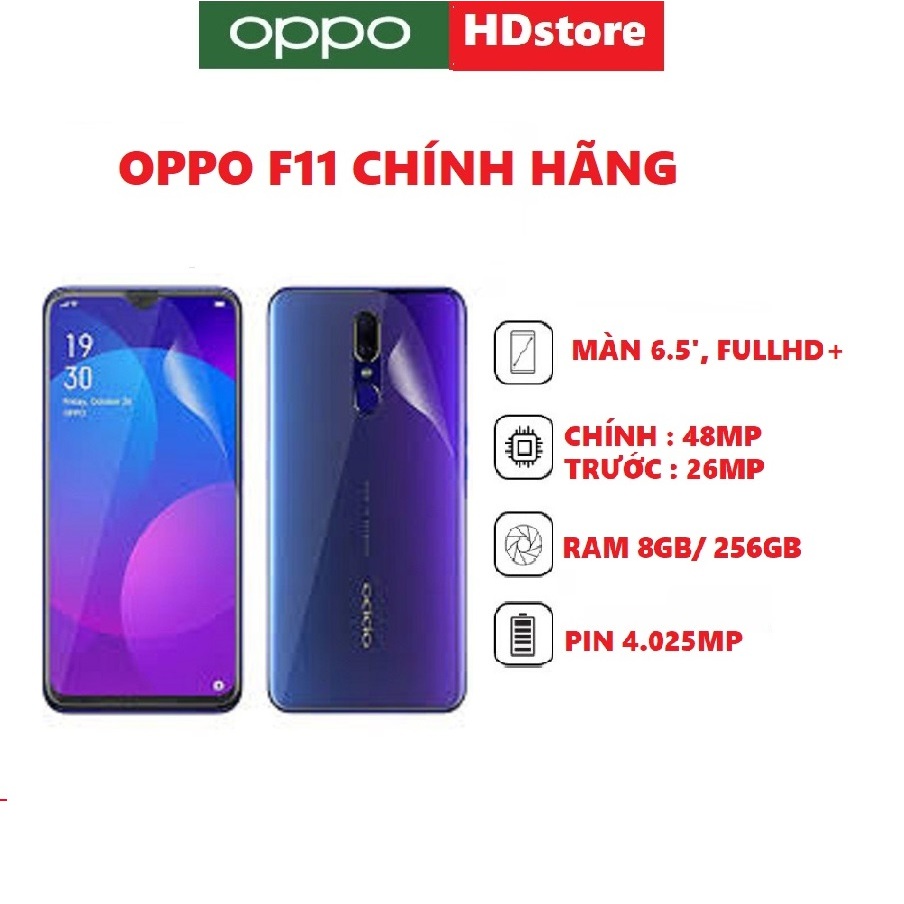 Điện thoại Oppo F11 ram 8GB/ 256GB chiến game tổt máy 2 sim camera 48MP ...