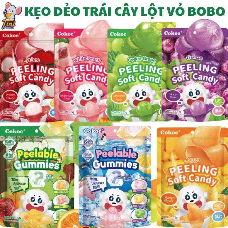 Kẹo Dẻo Trái Cây Lột Bóc Vỏ Có Con Vật 3D BoBo Cokoc gói 60g/75g (Đủ Vị) | Shopee Việt Nam