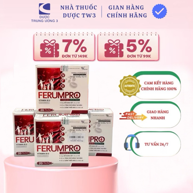 Siro bổ sung sắt hữu cơ FERUM PRO - Hỗ trợ tạo máu,cải thiện thiếu máu ...