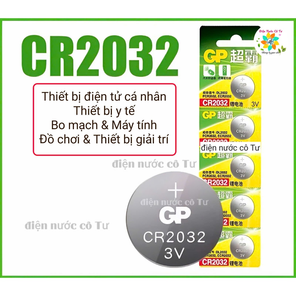 Pin tròn 3v CR2032 GP - pin remote xe máy, xe ô tô, đồng hồ đeo tay ...