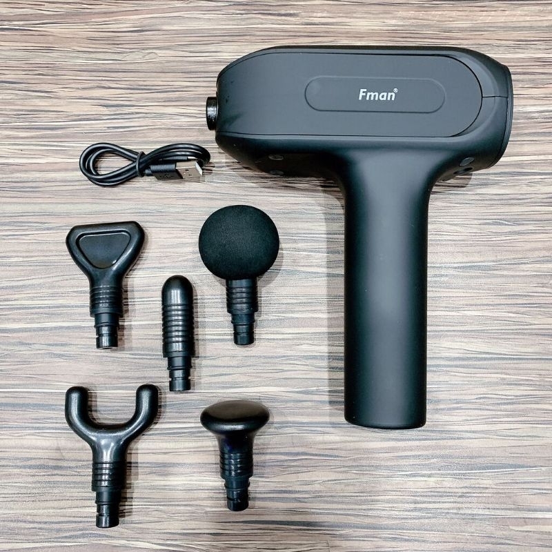 Súng massage cầm tay Fman M72, máy Massage 5 đầu, cổng sạc Type-C ...