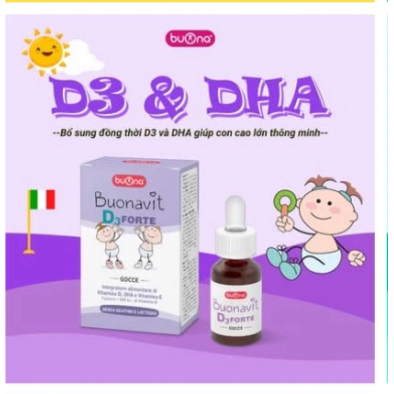 BUONAVIT D3 FORTE- Bổ sung Canxi và DHA cho trẻ | Shopee Việt Nam