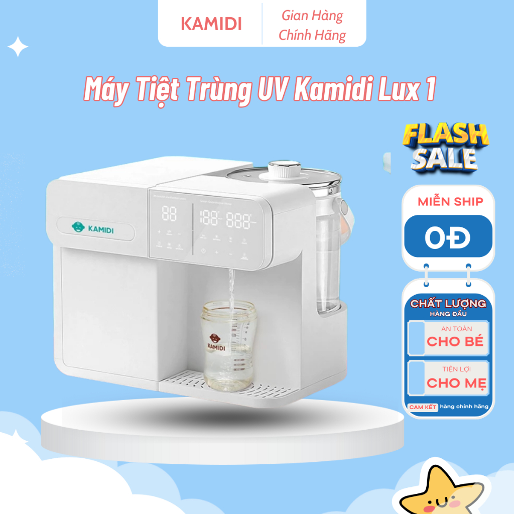 Máy Tiệt Trùng UV Bình Sữa Kamidi Lux 1 Lấy Nước Tự Động Tích Hợp Đun ...