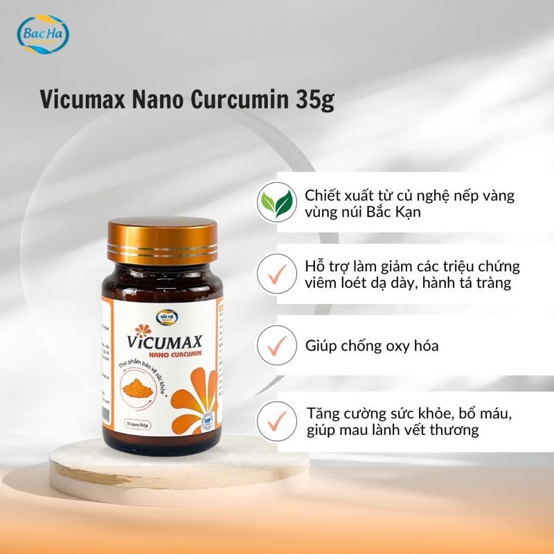 Nano Curcumin dạng bột (hộp 35g) - Hỗ trợ các triệu chứng viêm loét dạ ...