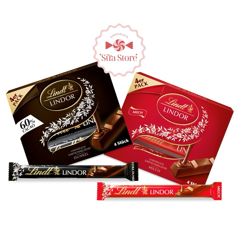 Socola Lindt LINDOR sữa, 60%cacao cao cấp hộp 4 gói x 25gr - Socola dễ ...