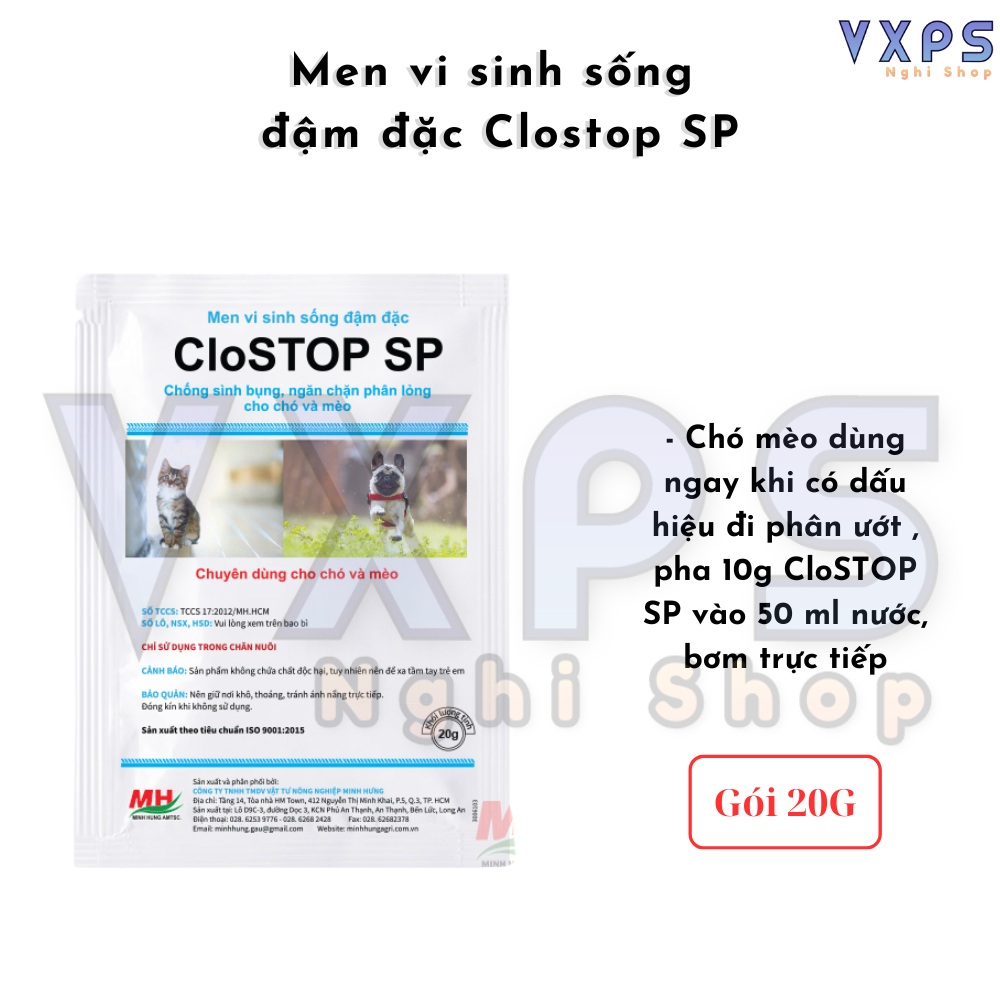 Men CloSTOP SP 20g và 100g – Phân khô, hết hôi, ngừa viêm ruột cho chó ...