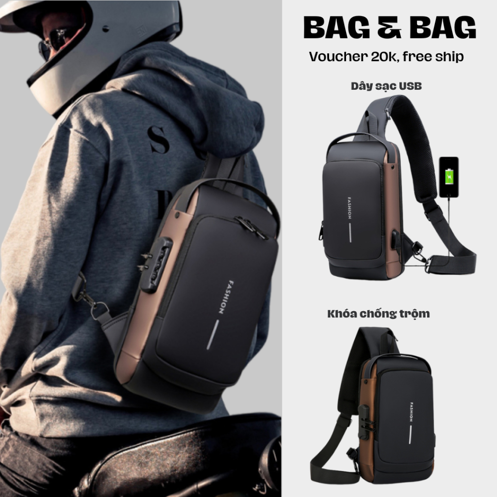 Túi Đeo Chéo Nam Cao Cấp Chống Nước Khóa Chống Trộm Thời Trang Cá Tính SP009 | Shopee Việt Nam
