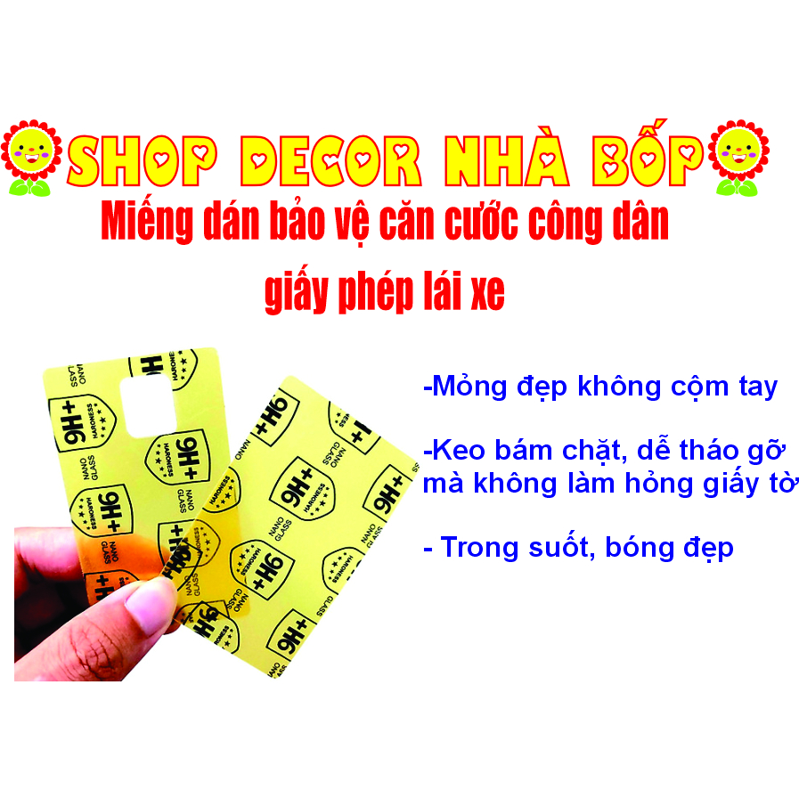 Miếng dán bảo vệ căn cước công dân, giấy phép lái xe chống trầy xước ...