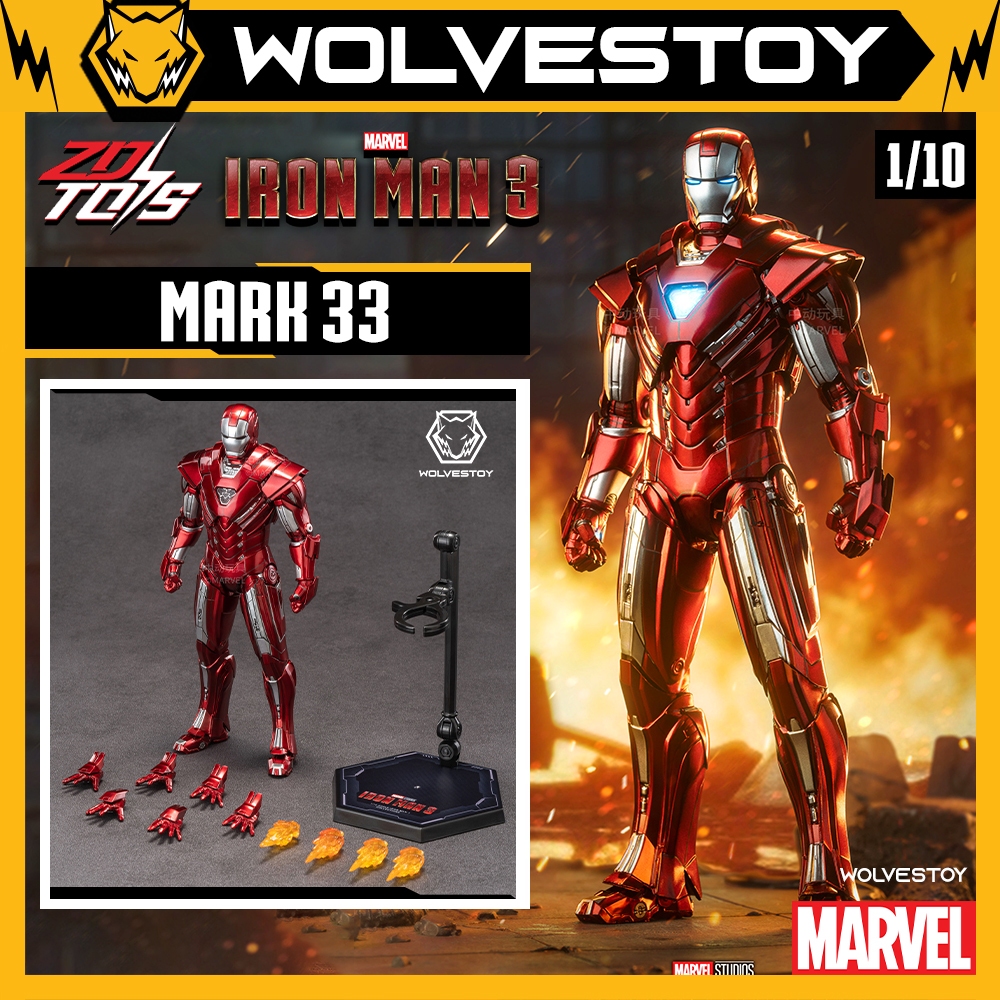Mô hình Chính Hãng ZD Toys Marvel Iron Man Mark 33 (MK33) 1/10 Action Figure | Shopee Việt Nam