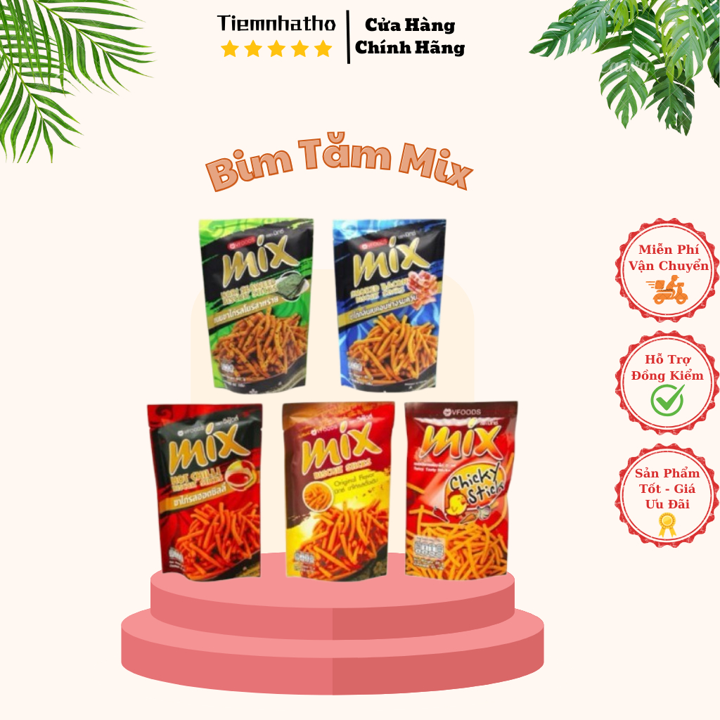 Snack bim bim que Mix Vfoods Thái Lan 60g các vị (LÔ MỚI ĐỊNH LƯỢNG 50G ...