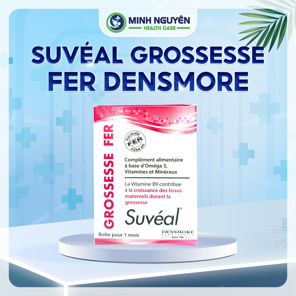 Viên uống Suvéal Grossesse Fer Densmore bổ sung Omega 3, DHA (2 vỉ x 15 ...