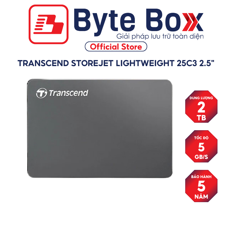 Ổ cứng di động HDD Transcend StoreJet Lightweight 25C3 2.5" 1TB / 2TB ...