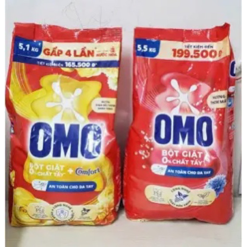 Bột Giặt OMO Thơm Mát 5.5kg / Tinh Dầu Thơm 5.1kg | Shopee Việt Nam