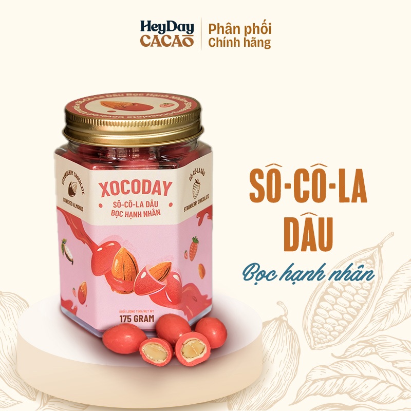 Sô-cô-la Dâu bọc hạnh nhân Xocoday - Hủ 175g - Thơm béo chocolate cùng ...