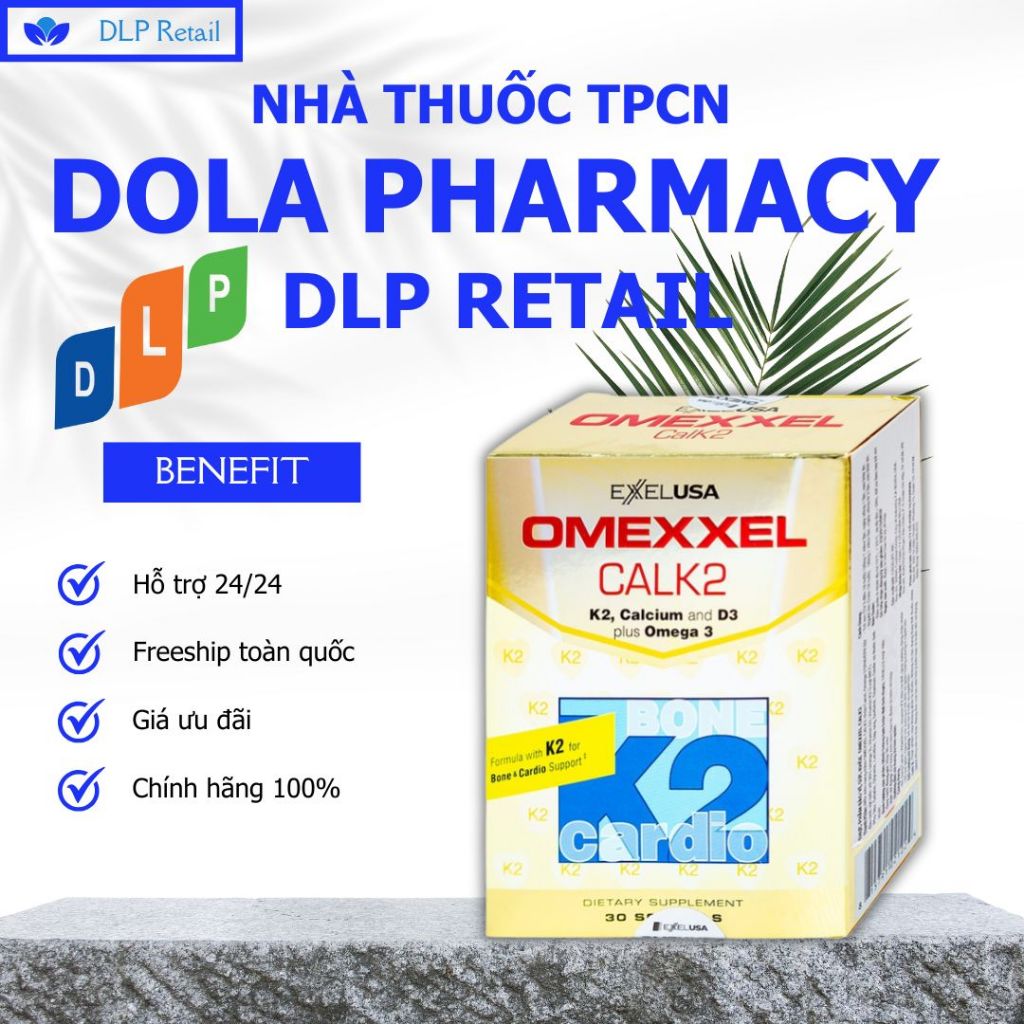 Viên uống Omexxel Calk2 Excelife bổ sung Canxi, Vitamin D3 (3 vỉ x 10 ...