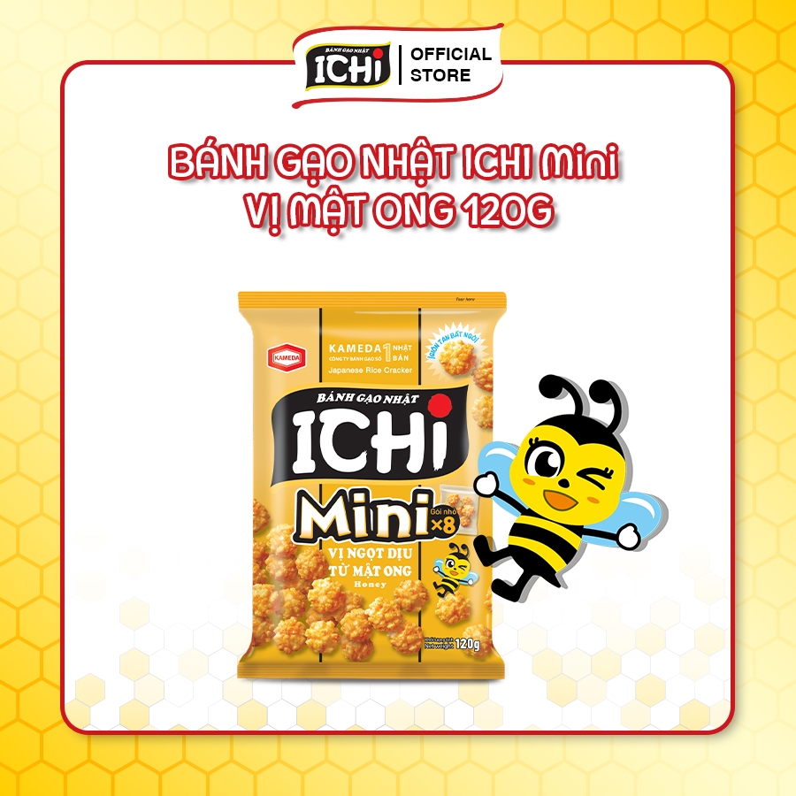 ICHI MINI vị mật ong gói 120g, bánh gạo chiên viên nhỏ ăn vặt giòn tan, vừa miệng | Shopee Việt Nam