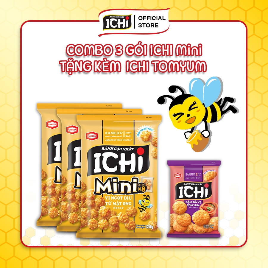 Combo 3 gói ICHI Mini 120g, tặng kèm 1 gói ICHI Tomyum miễn phí | Shopee Việt Nam