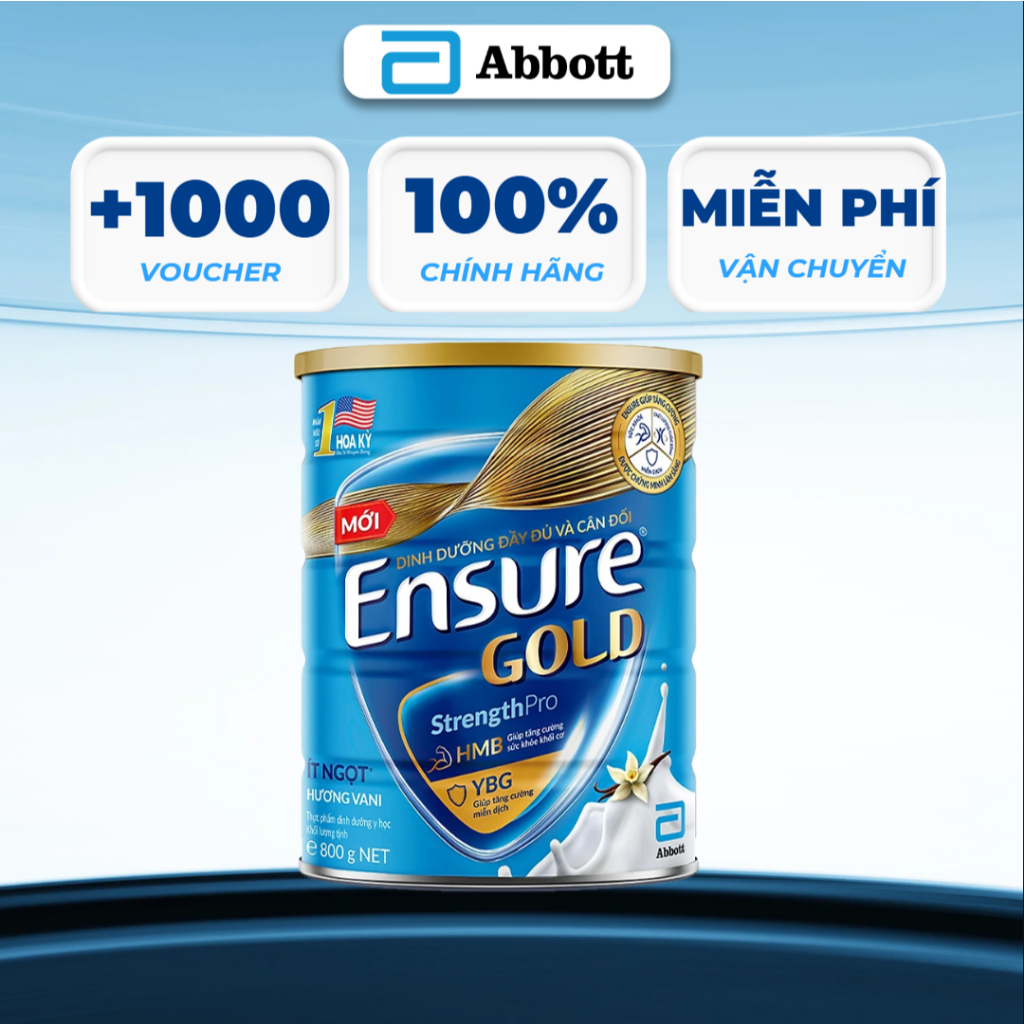 Sữa Bột Ensure Gold Abbott Hương Vani Ít Ngọt 800g/Lon, Chính Hãng, Bổ Sung Dinh Dưỡng | Shopee ...