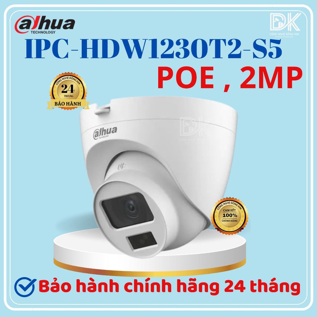 Camera IP 2MP Dome DAHUA DH-IPC-HDW1230T2-S5, hồng ngoại 30m, HÀNG CHÍNH HÃNG - BẢO HÀNH 2 NĂM ...