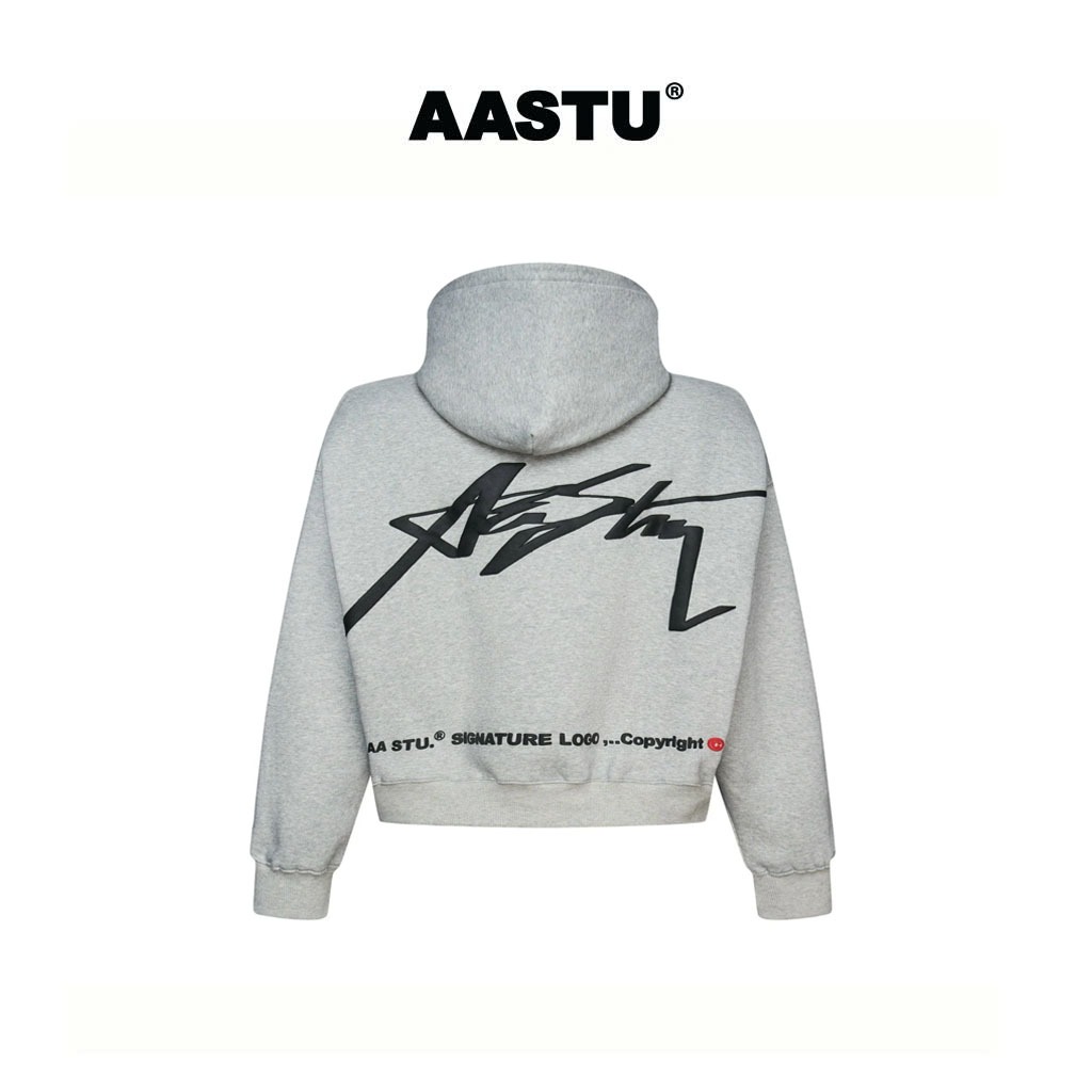 Aa stu - Áo Hoodie aastu Signature Logo Form Oversize Local Brand Unisex Vải Cotton 100% / Grey ...