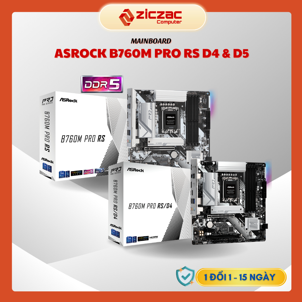 Mainboard ASRock B760M Pro RS D4 & D5 Wifi + Bluetooth sync led ARGB - BH 36th chính hãng ...