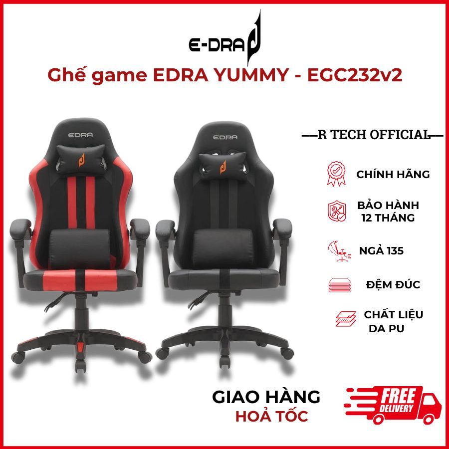 Ghế game EDRA YUMMY - EGC232v2 , Ghế công thái học. Bảo hành 2 năm ...