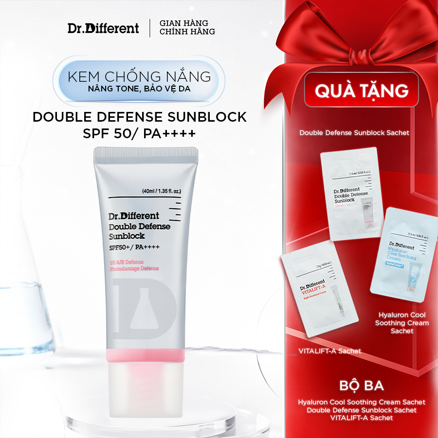 Kem chống nắng nâng tone vật lý Dr.Different Double Defense Sunblock ...