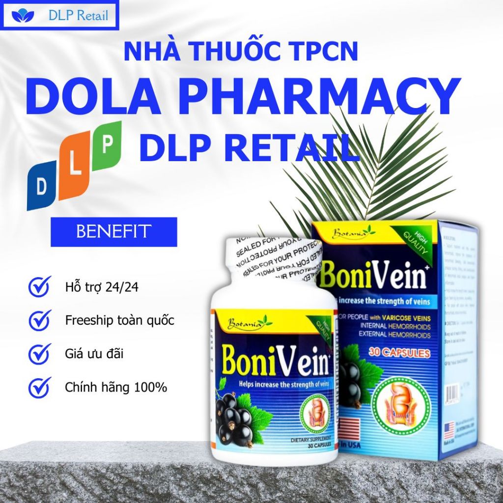 Viên uống BoniVein Botania hỗ trợ tăng sức bền của tĩnh mạch (30 viên) - Nhà thuốc Dola Pharmacy ...