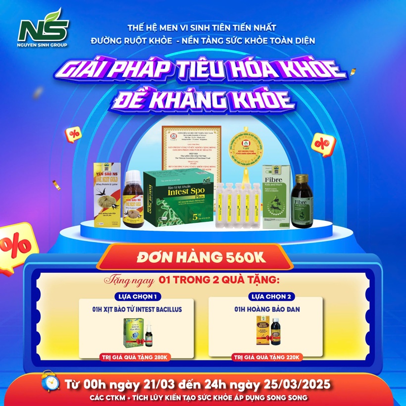 Bào tử lợi khuẩn (5 tỷ) cho người bị rối loạn tiêu hóa do loạn khuẩn ...