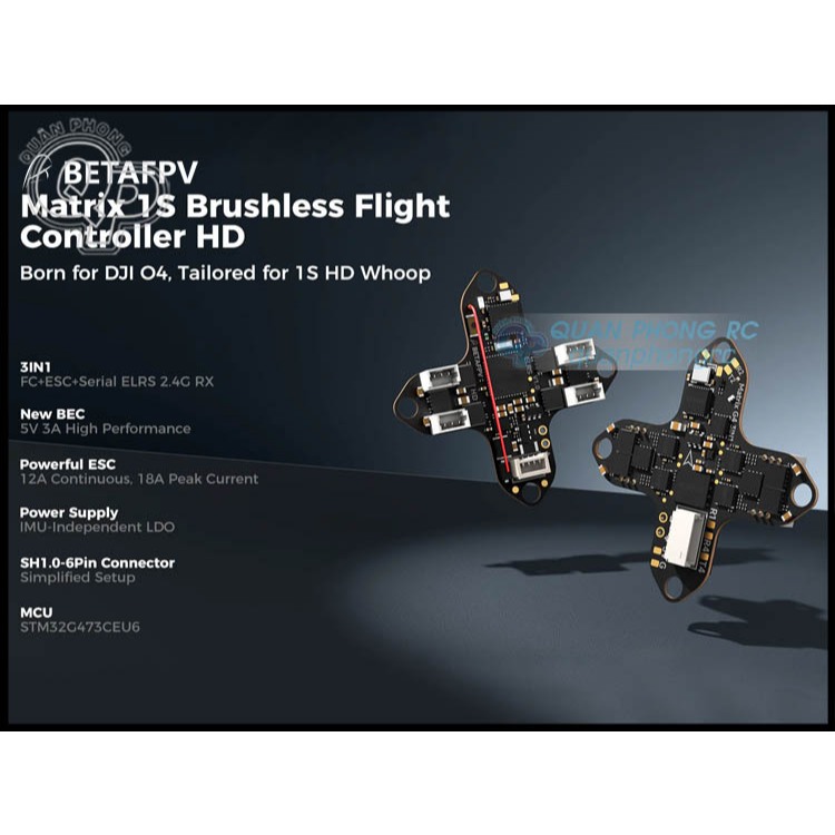 BETAFPV Matrix 1S Brushless Flight Controller HD 3in1 ELRS For DJI O4 ...