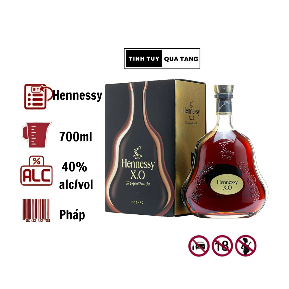 Rượu Cognac Hennessy XO Original, dung tích 700ml, nồng độ 40% | Shopee ...