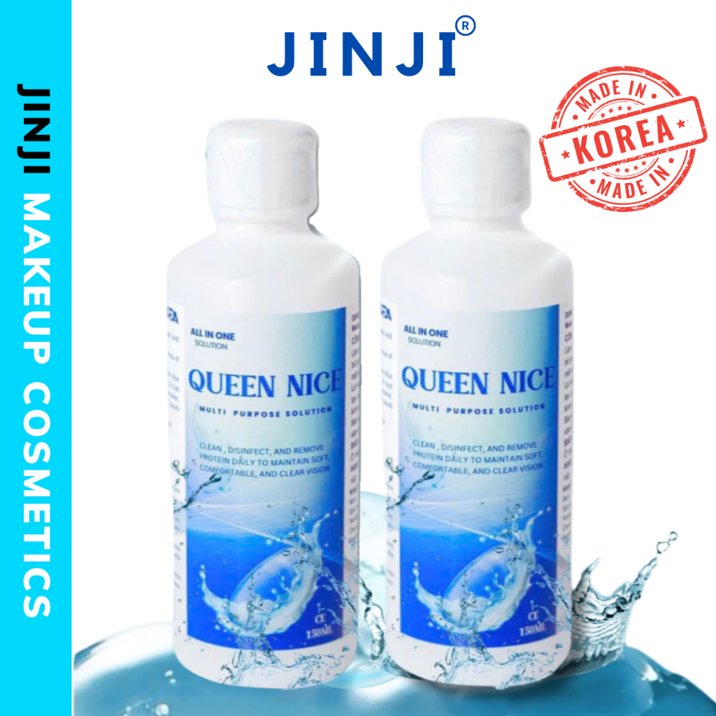 Nước ngâm lens Queen Nice Hàn Quốc chai lớn 150ml Nước rửa lens chính ...