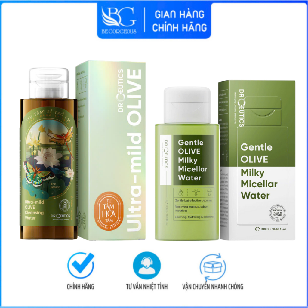 Nước tẩy trang Ultra-mild OLIVE và Sữa tẩy trang Gentle OLIVE Milky dịu ...