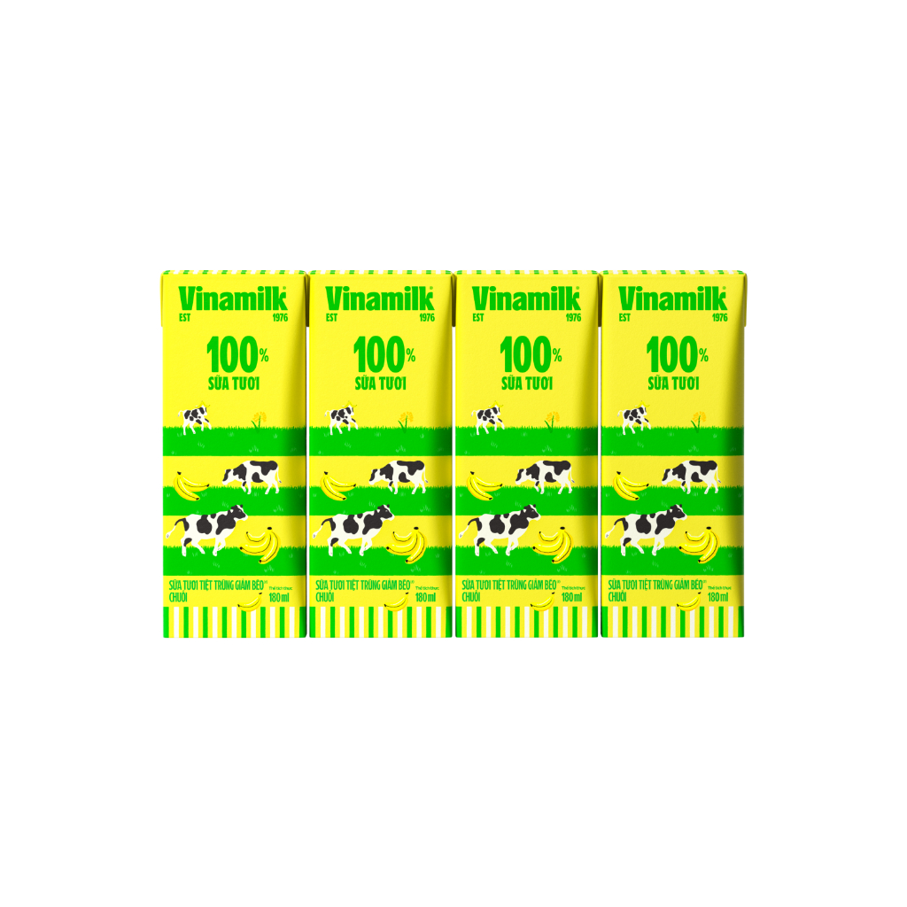 [Combo 3 lốc] Sữa Tươi Vinamilk Tiệt Trùng Chuối/Dừa 180ml | Shopee Việt Nam