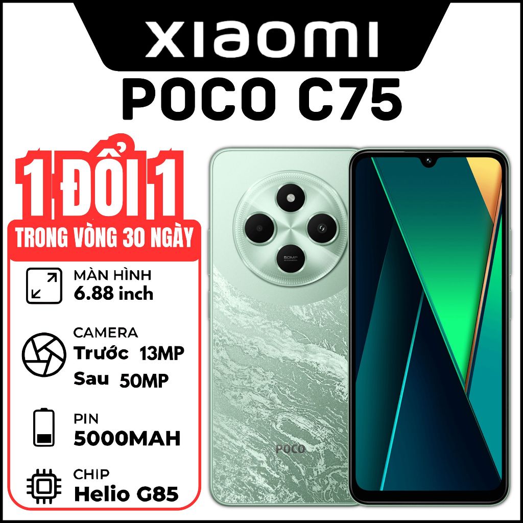 Điện Thoại XIAOMI POCO C75 8GB/256GB CHÍNH HÃNG Có NFC - Máy Mới Full ...