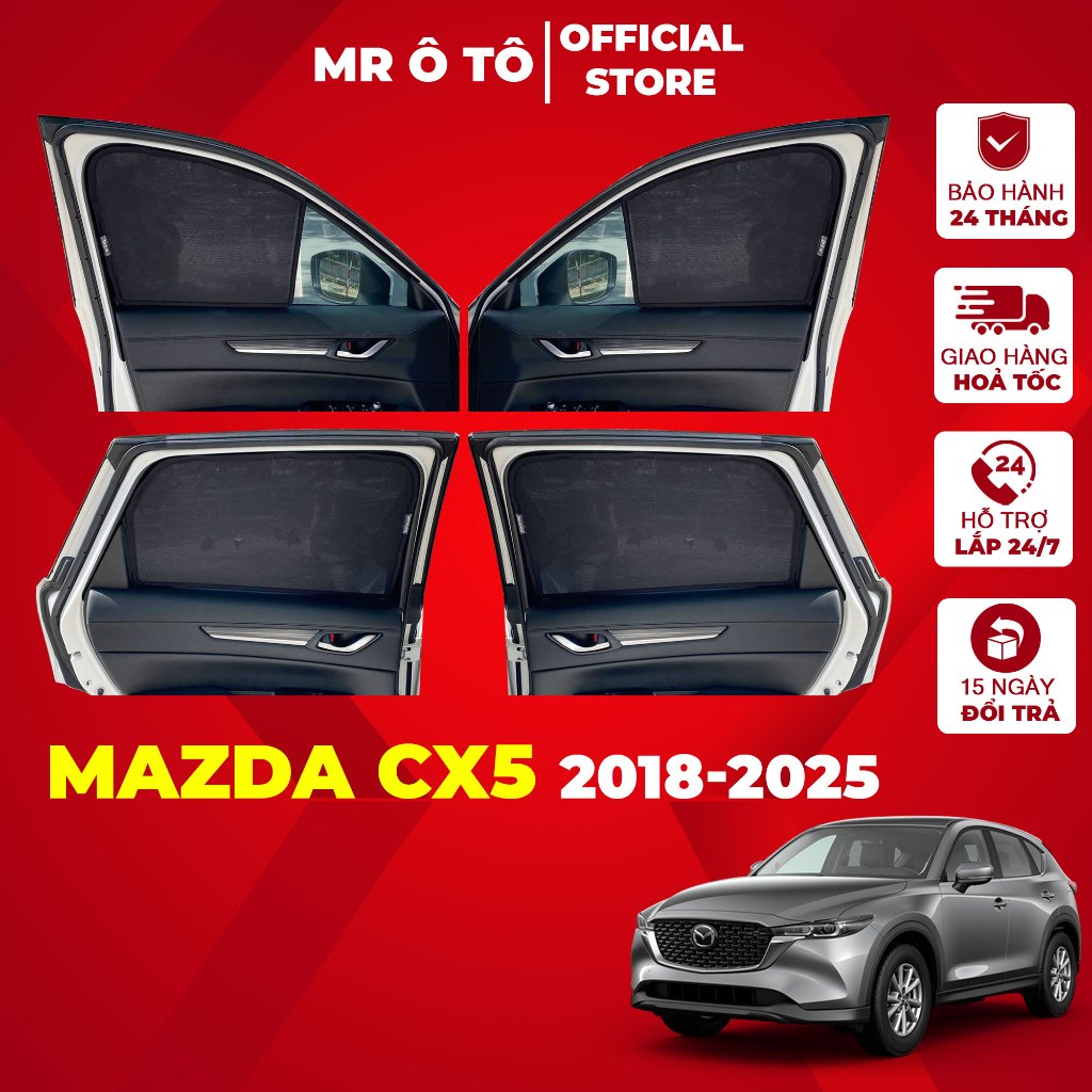 Rèm Che Nắng Xe MAZDA CX5 2018-2025 Loại 1 MR Ô.TÔ Chống Tia UV, Tia Cực Tím, Bảo Hành 2 Năm ...