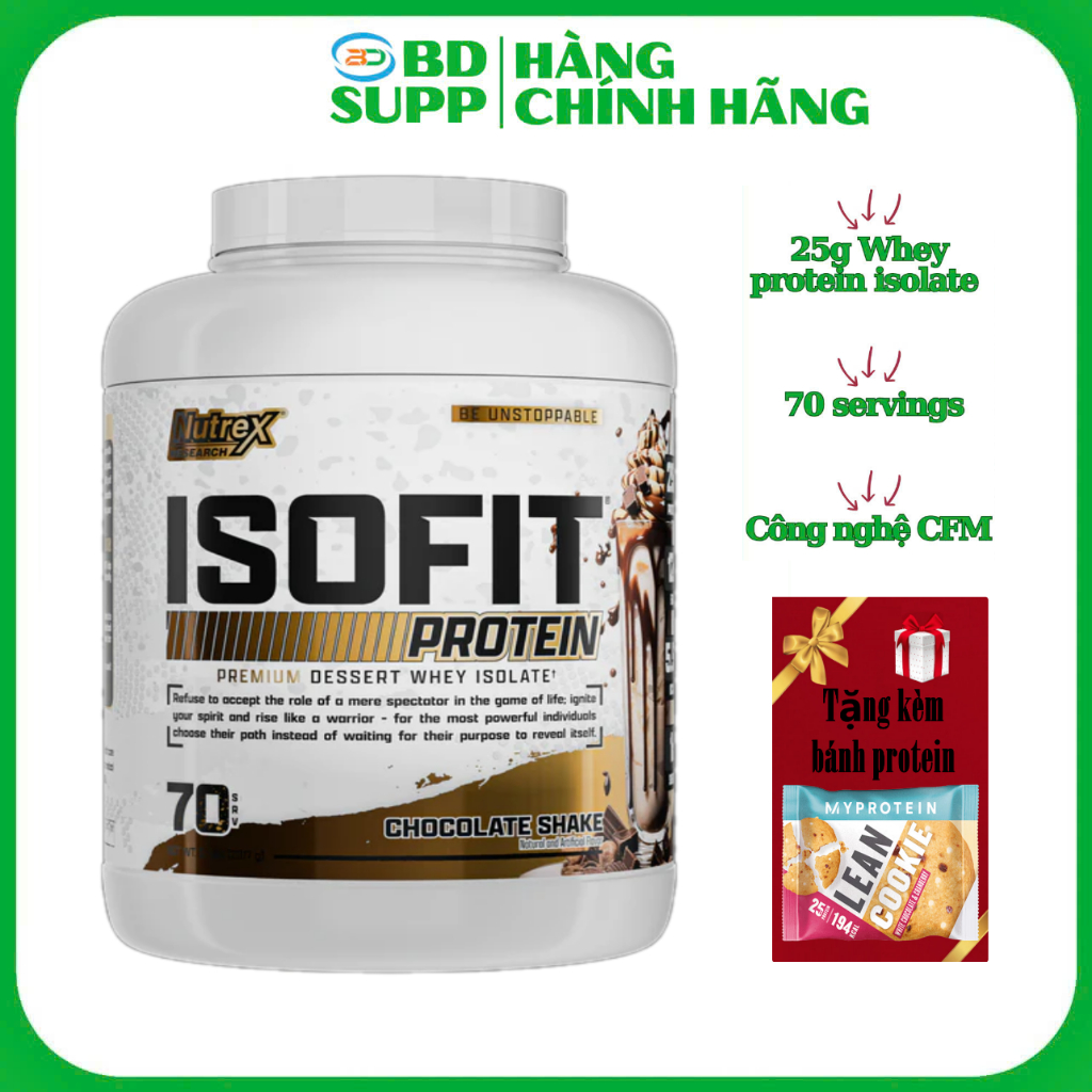 Nutrex ISOFIT, 25G Whey Protein Isolate Tăng Cơ - Không Lactose, 12.2G EAA, 5.9G BCAA, 2.3KG ...